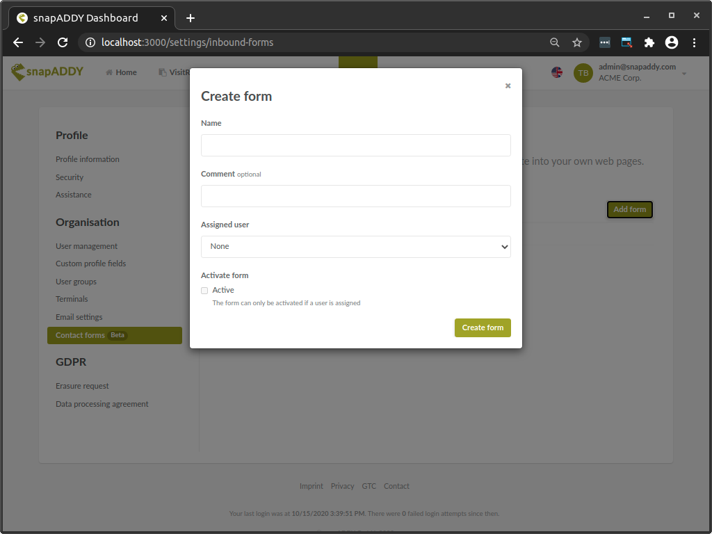 How to integrate Webforms with snapADDY DataQuality?